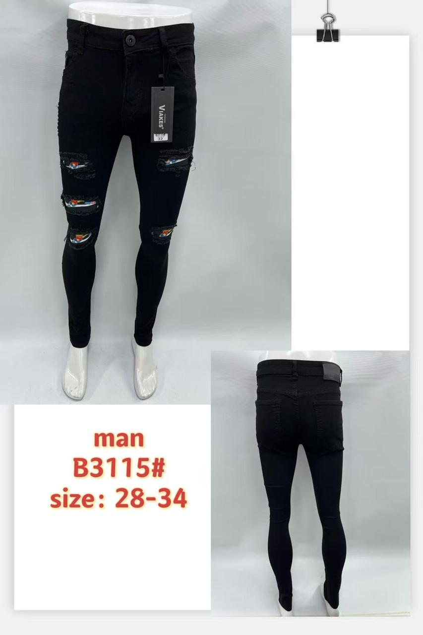 Men's Black Distressed Skinny Jeans – Style B3115 – Style&Comfort